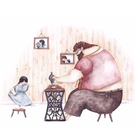 父亲节暖心手绘，插画家 Snezhana Soosh 和女儿的日常 - 数英