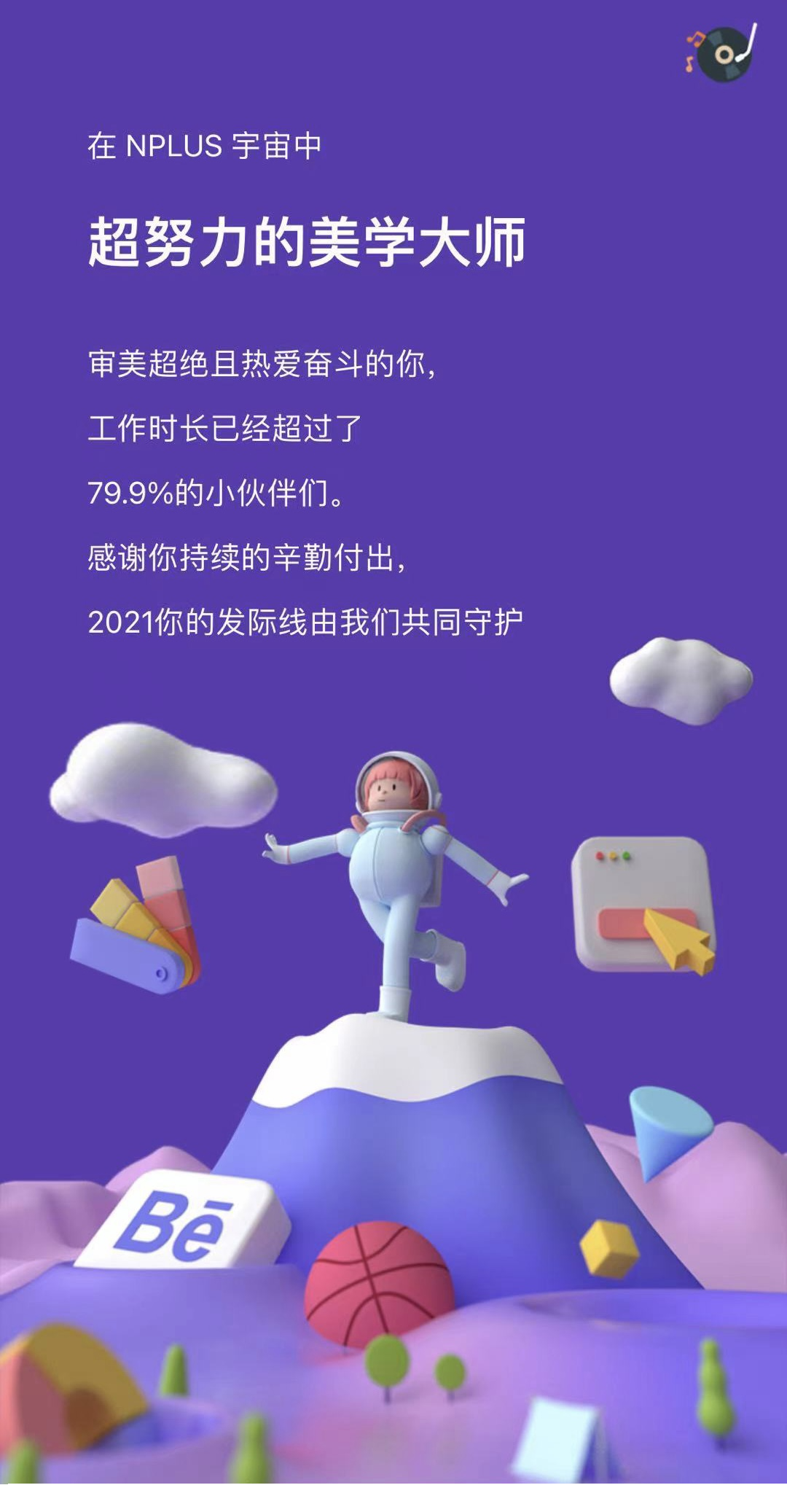 NPLUS Digital 个人年终报告H5：一份来自工时小程序的温暖礼物 - 数英