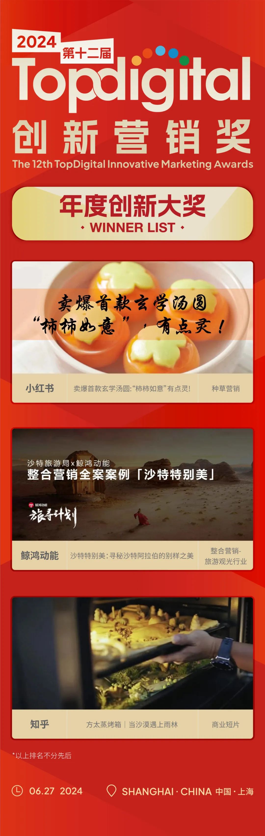 2024第十二届TopDigital创新营销奖【年度创新大奖】获奖名单揭晓 - 数英
