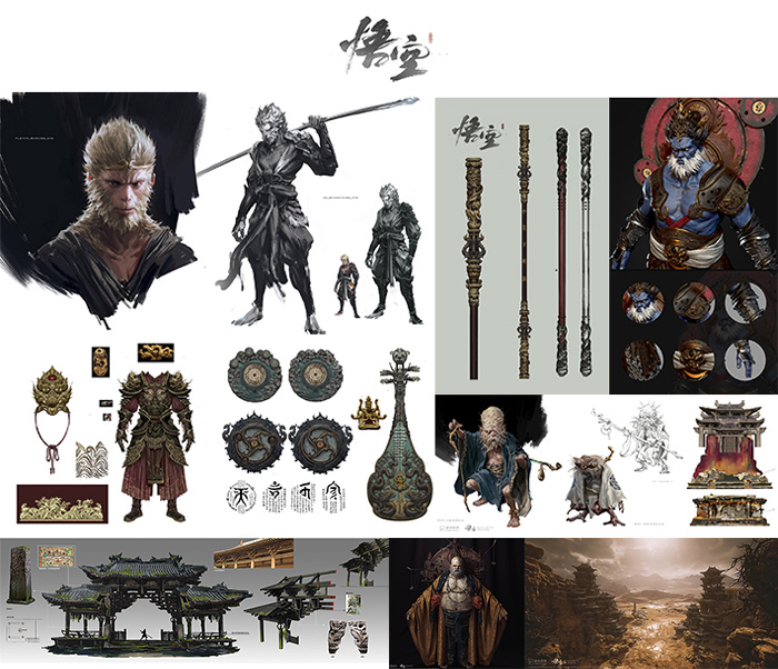 原画《黑神话：悟空》太震撼了！400张建筑/角色/3D模型下载收藏 - 数英